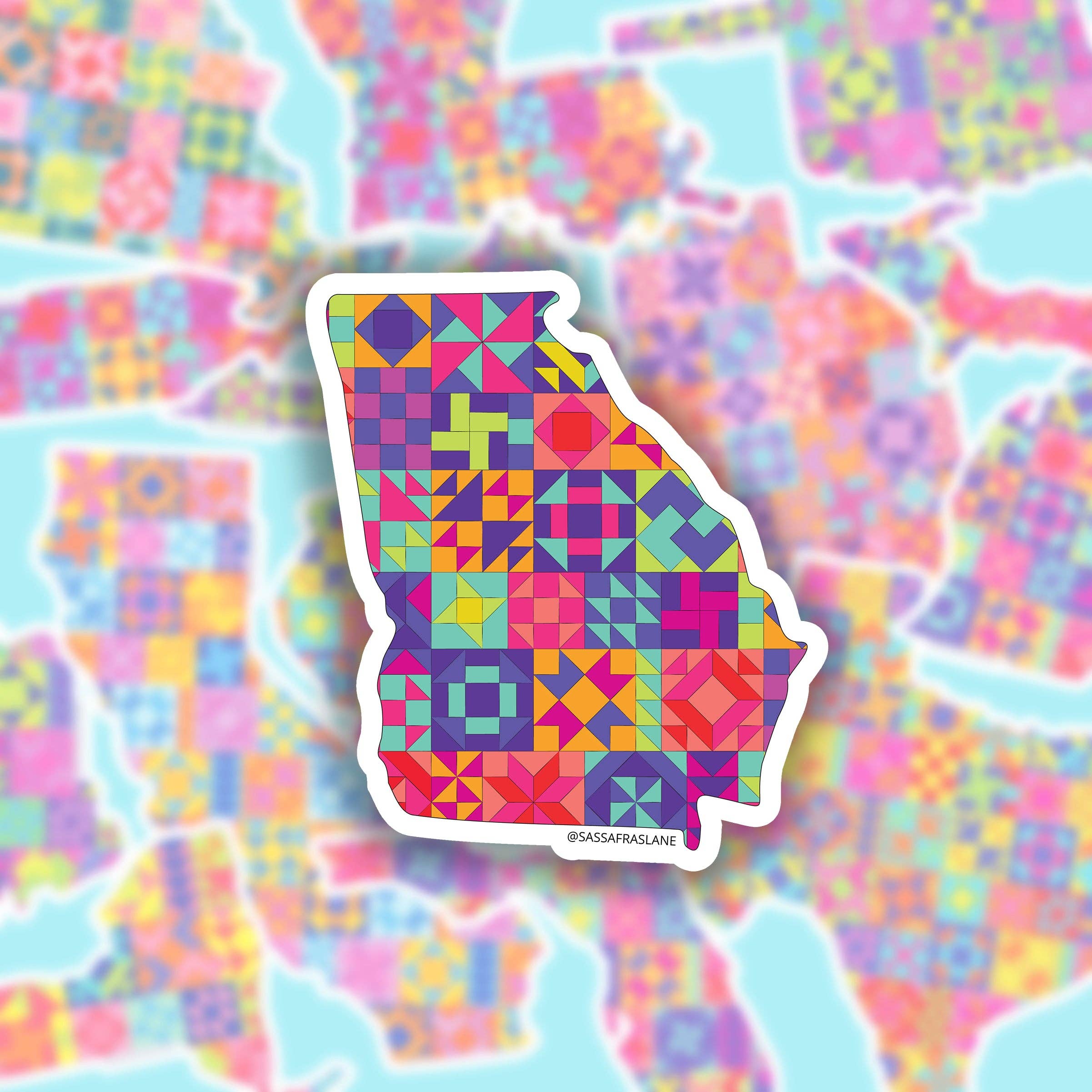 Georgia State Quilt Sticker – Cool People Sew
