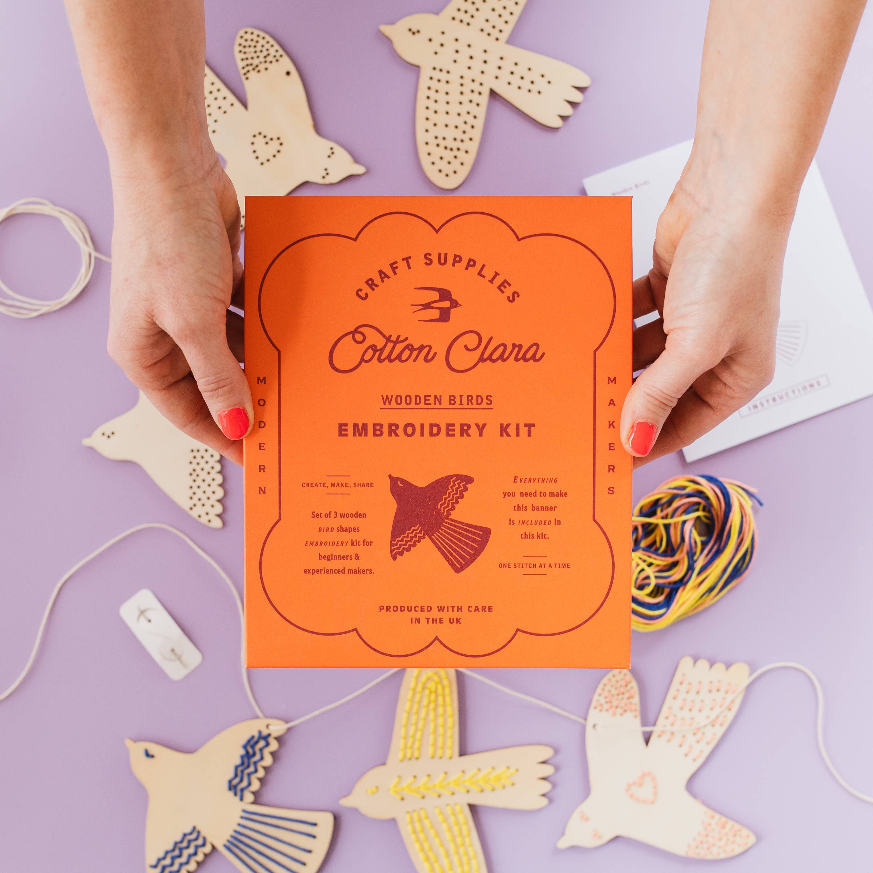 Wooden Bird Embroidery Kit – Beginner-Friendly DIY Garland – Cool ...